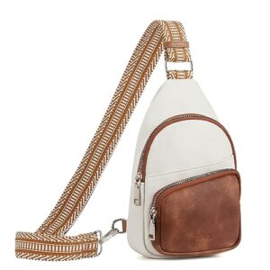 cluci small sling bag for women,vegan leather fanny pack crossbody bags for women,chest bag with guitar strap