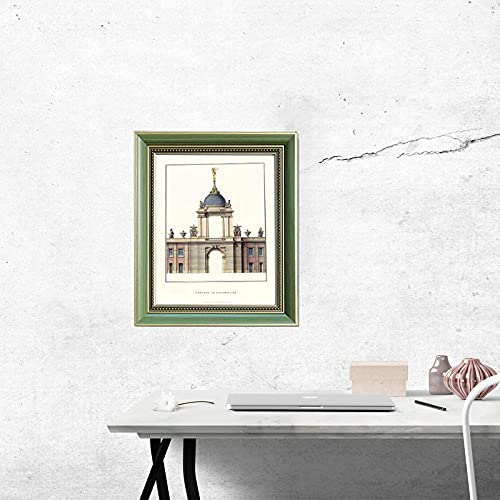 BWPFRAME Vintage Picture Frames 8x10 Antique Green with Real Glass Solid Wood Frames For Table Top or Wall Mounting Display(Green, 8x10)