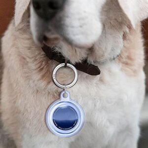 Airtag Keychain Waterproof,Air Tag Holder Case Compatible with Apple AirTag Case for Dog Cat Collar Tracker Key Ring Locator Protective Cover (GI-Blue/Purple-2PC)