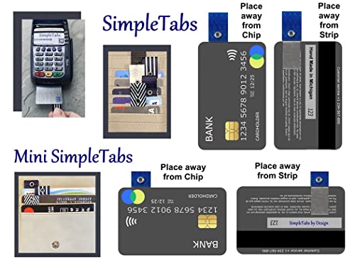 SimpleTabs -Remove Credit Cards with Ease and Style, Removeable and Reuseable Tabs, Includes 5 Pull Tabs per Set, Wallet, Purse, Handbag, Cellphone Case (Bumble Bee, SimpleTabs)