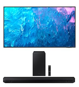 samsung qn55q70cafxza 55" qled 4k quantum hdr dual led smart tv with a hw-q600b 3.1.2ch soundbar with dolby atmos and dts:x (2023)