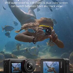 AKASO Brave 8 4K60FPS Action Camera, 48MP Photo Touch Screen Waterproof Super Wide Angle 16x Slo-mo SuperSmooth Stabilization Underwater Camera with Remote Control Helmet Accessories