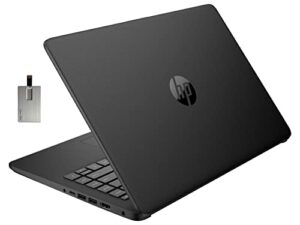 hp 2022 stream 14" hd brightview laptop, intel celeron n4120 processor, 8gb ram, 64gb ssd, intel hd graphics, 720p webcam, 1 year office 365, black, win 11, 32gb snowbell usb card