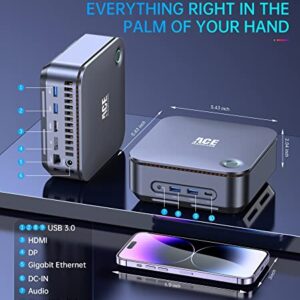 Mini PC with Speaker, Intel i7 11390H(4C/8T, up to 5.0GHz) 16GB DDR4 512GB NVME SSD, Micro Desktop Computer Support 8K UHD/WiFi 6/BT5.2/USB-C, Small PC Windows 11 Pro with Fingerprint Login