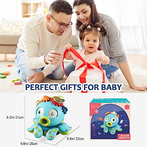 Baby Toys,MOJINO Infant Walker Toy,Octopus Crawling Crab Toy, Early Eduactional Learning Tummy Time Sensory Christmas Birthday Gift for Boy Girl Toddler and Kid