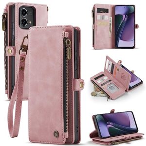 defencase moto g stylus 5g 2023 case, motorola moto g stylus 5g 2023 case wallet for women men, fashion pu leather magnet flip strap zipper card holder phone case for moto g stylus 5g 2023, rose pink