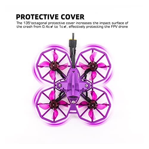 NIRAA FPV Drone Kit Junior Racer 75 Purple Mini Quadcopter Pro Remote Control Toys Flight Controller with Compatible for Caddx Camera HD (Color : Purple RTF)