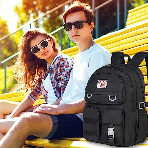 Laptop Backpack for Girls, Women College School Bookbag, 15.6" Cute Aesthetic Computer Water Resistant Anti Theft School Bags for Teens Girls Students - Black