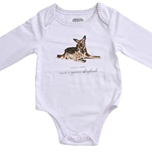 Mud Pie Baby Dog Breed Bodysuit and Bib Set, German Shepherd, 0-6 Months