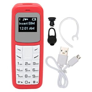 Unlocked Cell Phone, 0.66 inch Mini Mobile Cell Phone Bluetooth Headset Dialer with Ear Hook, Unlocked Phone Pocket Cellphone for Travelling Driving (Red)