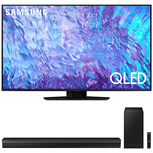 SAMSUNG QN50Q80CA 50 Inch HDR 4K QLED Smart TV Bundle HW-B650 3.1ch Soundbar with Dolby 5.1 DTS Virtual:X (2023 Model)