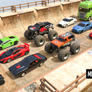 Grand Mega Ramp Vertical Stunt Track: Extreme Car Stunt Masters On Impossible Sky Tracks Simulator 3D Stunt Games 2023