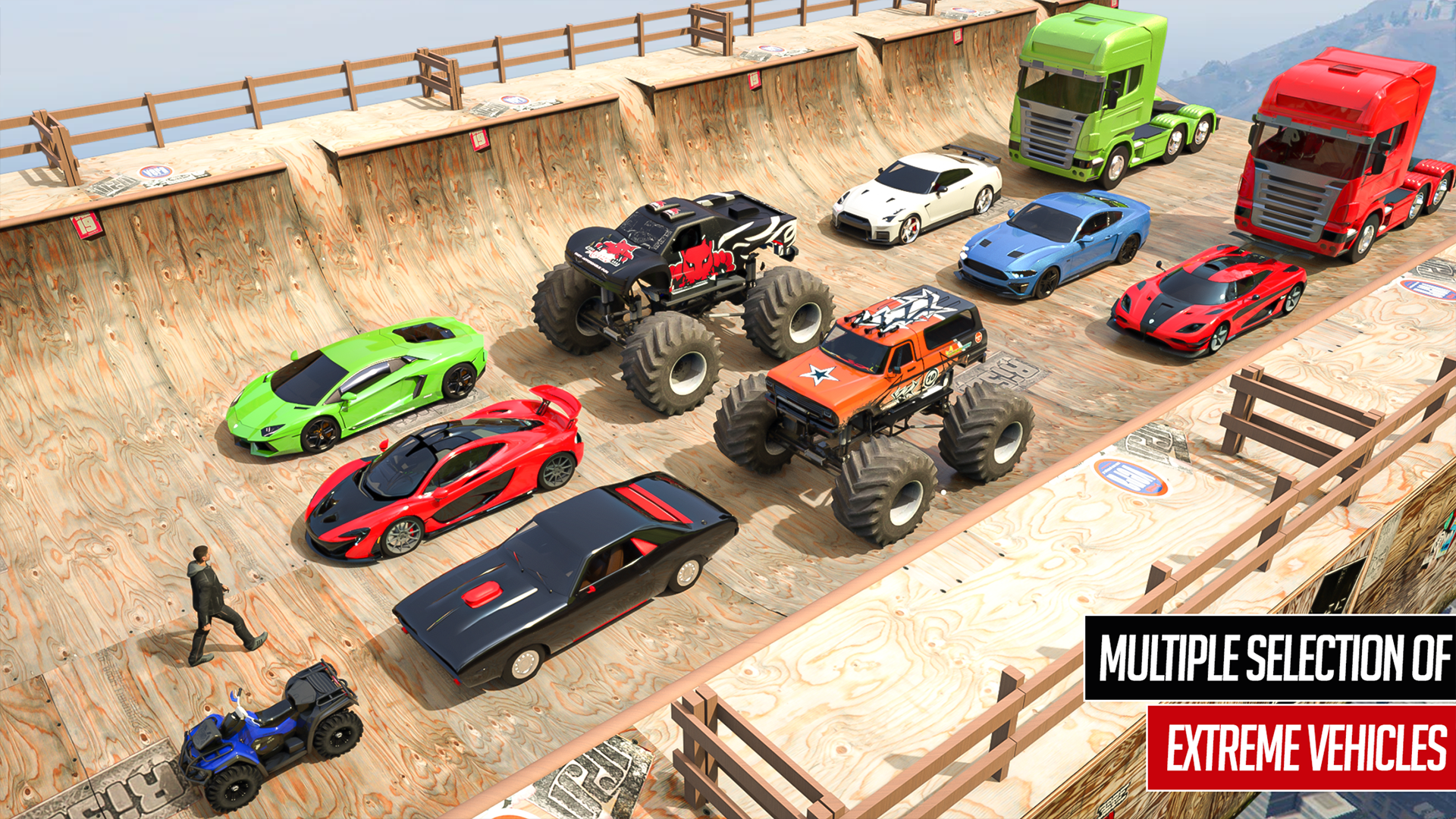 Grand Mega Ramp Vertical Stunt Track: Extreme Car Stunt Masters On Impossible Sky Tracks Simulator 3D Stunt Games 2023