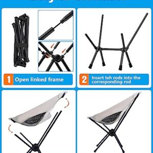 IFOKER Camping Chair Compact,Beach Chair High Hardness,Portable Folding Chair for Camping,Beach,Hiking,Campfire