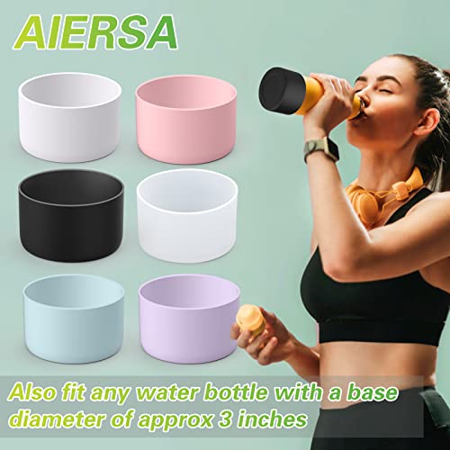 AIERSA 2Pcs Silicone Boot for Simple Modern Trek 40 oz Tumbler with Handle, Protective Water Bottle Bottom Sleeve Cover, Tumbler Accessories, Black