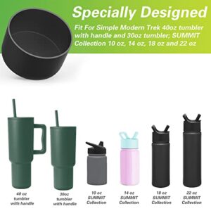 AIERSA 2Pcs Silicone Boot for Simple Modern Trek 40 oz Tumbler with Handle, Protective Water Bottle Bottom Sleeve Cover, Tumbler Accessories, Black