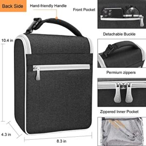 Amersun Lunch Box Kids, Insulated Lunch Bag Women Men, Cooler Bag for Teen Girls Boys Adult, Bento Box with Multi-Pocket for School Picnic Office Work, Easy to Clean (Spill-Resistant, Black)