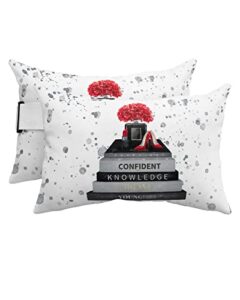 sevenbabu throw pillows with strap, neck & lumbar support pillow oudoor patio pillows, high heels perfume and flowers on books pillow for recliner, beach chair, office chair, sofa, armchair