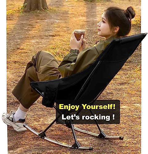 AnYoker Camping Chair, High-Back Compact Backpacking Chair, Portable Folding Chair, Beach Chair with Side Pocket and headrest, Lightweight Hiking Chair 0066YY (Coffee)