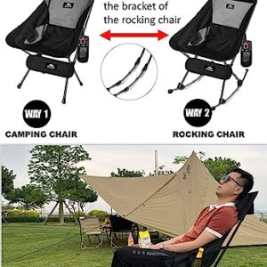 AnYoker Camping Chair, High-Back Compact Backpacking Chair, Portable Folding Chair, Beach Chair with Side Pocket and headrest, Lightweight Hiking Chair 0066YY (Coffee)