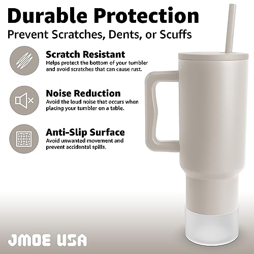 Jmoe USA 3-Pack Boot Sleeve Covers for Simple Modern 40oz & 30oz Trek Tumbler With Handle | Travel Mug | Protects Against Dents & Scratches | Protector for Bottom of Cup | Soft Silicone (Frosted)