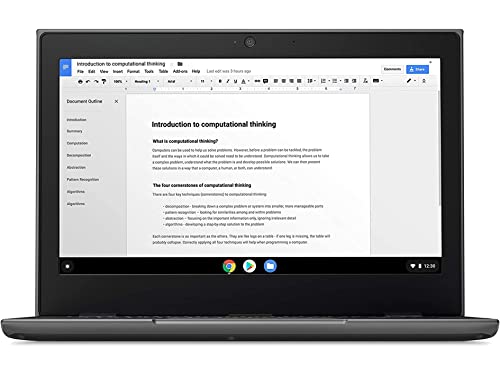 Lenovo 100e 2nd Gen 11.6" Rugged & Spill Resistant Laptop HD Chromebook Laptop, MT8173 CPU, 4GB LPDDR3 RAM, 32GB eMMC TLC SSD, 720P HD Camera, Black, Chrome OS (Renewed)