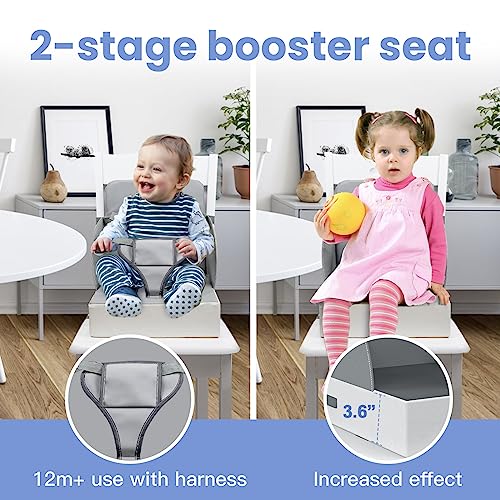 Booster Seat for Table - Portable High Chiar PU Waterproof Easy Clean Baby Toddler Booster Seat for Dining Table for Travel