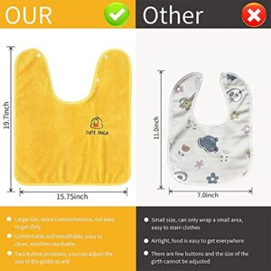 HISHELL 3 Pieces Baby Bibs with Snaps Large Towel Bibs Water Absorbent Bibs Adjustable Toddler Soft Bib for Baby Boy Bibs Over 6 Months for Drooling Feeding Eating (Blue Grey Yellow)