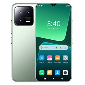 blackcyber mi13 pro 5g unlocked cellphone android smartphone, 6.7'' fhd lcd display screen, 8mp+16mp camera, 4000mah long battery life, dual sim card (8gb+128gb, green)