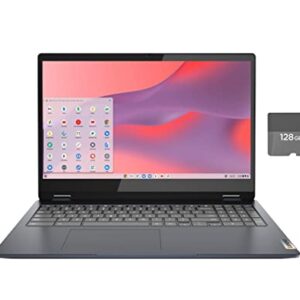 Lenovo Flex 3i 2-in-1 Chromebook | 15.6" FHD Touch-Screen Laptop | Intel Celeron N4500 Processor | 4GB RAM| 64GB eMMC | Intel UHD Graphics | Chrome OS | Abyss Blue | with 128GB SD Card Bundle