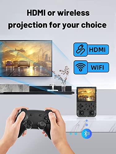 RG353VS Retro Linux System Video Handheld Game Console 3.5" IPS Screen RK3566 64bit Game Player 64G TF Card Built-in 4450 Classic Games Bluetooth 4.2 and 5G WiFi