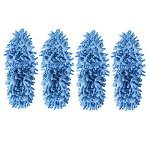 hemoton 4 pcs cleaning mops floor cleaner mop floor mops mop socks slippers socks washable mop floor cleaning slipper lay shoe cover dust mop slipper mop cap dust collector detachable blue