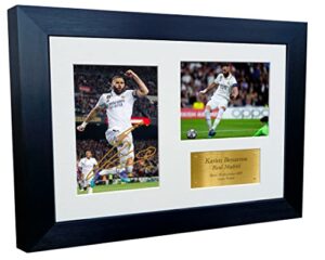 12x8 a4 karim benzema 5 times champions league winners real madrid autographed signed photo photograph picture frame football soccer poster gift triple g