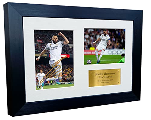 12x8 A4 Karim Benzema 5 Times Champions League Winners Real Madrid Autographed Signed Photo Photograph Picture Frame Football Soccer Poster Gift Triple G