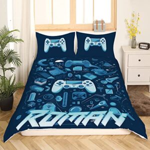 game bedding sets boys - personalized decorative colorful gaming bedding set with duvet cover for boys kids 3/4 piece duvet cover & pillowcases video game bed set gaming bed set twin gift for teens