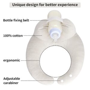 OKHOTCUL Baby Bottle Holder, Bottle Holder for Baby self Feeding, Baby Self Feeding Cushion, Baby Feeding Pillow, BPA-Free, Non-Toxic, Nursing Pillow for Breastfeeding, with Adjustable Waist Strap