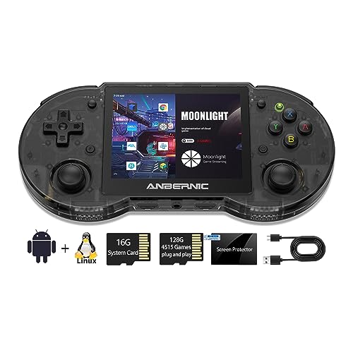 RG353P Handheld Game Console Linux+Android 11 RK3566 Game Player 3.5'' IPS Screen 64G TF Card Preload 4452 Classic Games 3500mAh Battery Compatible with 5G WiFi 4.2 Bluetooth