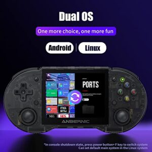 RG353P Handheld Game Console Linux+Android 11 RK3566 Game Player 3.5'' IPS Screen 64G TF Card Preload 4452 Classic Games 3500mAh Battery Compatible with 5G WiFi 4.2 Bluetooth