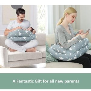 Chilling Home Nursing Pillow for Breastfeeding, Three-Sided Safety Pillows Breast Feeding Pillow More Support for Mom and Baby, Newborn Feeding Pillow,Removable Cover,Adjustable Waist Strap