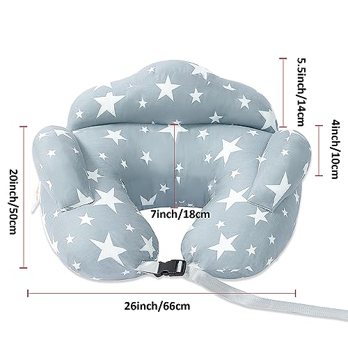 Chilling Home Nursing Pillow for Breastfeeding, Three-Sided Safety Pillows Breast Feeding Pillow More Support for Mom and Baby, Newborn Feeding Pillow,Removable Cover,Adjustable Waist Strap