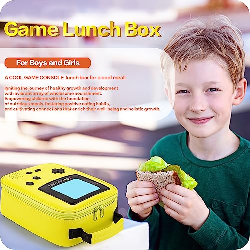 Hairao Kids Lunch Box Insulated Soft Lunch Bag Leather Lunch Box Gameboy Mini Cooler Back to School Thermal Meal Tote Kit Boys Girls Teens