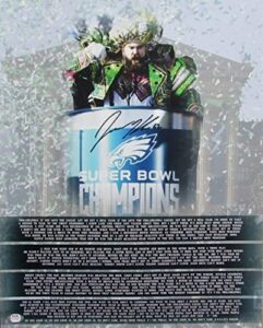 jason kelce philadelphia eagles signed/autographed 16x20 photo psa/dna 179707 - autographed nfl photos