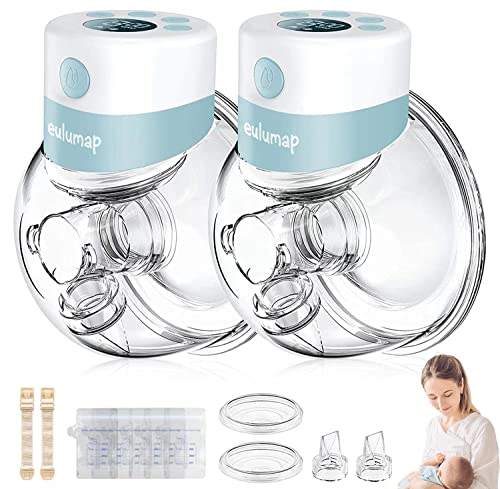 Breast Pump - Hands Free Breast Pump, Double Wearable Electric Breast Pump, Rechargeable Portable Breast Pump with 2 Modes & 9 Levels,LCD Display Memory Function, 24mm Flange