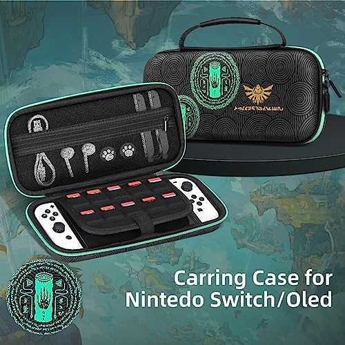 BRHE Switch Case,Carrying Case for Nintendo Switch/Switch OLED Zelda Tear of The Kingdom,Nintendo Switch Case Portable Hard Shell Pouch Carry Travel Game Bag for Nintendo Switch Accessories