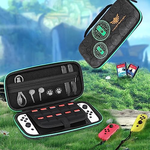 BRHE Switch Case,Carrying Case for Nintendo Switch/Switch OLED Zelda Tear of The Kingdom,Nintendo Switch Case Portable Hard Shell Pouch Carry Travel Game Bag for Nintendo Switch Accessories