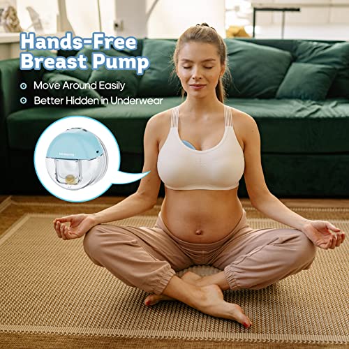 Breast Pump - Free Breast Pump Wearable,Low Noise and Pain Free,Double Breast Pumps with 2 Modes, 9 Levels, LCD Display Memory Function,24mm Flang