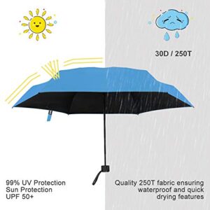 Yoobure Small Mini Umbrella with Case Light Compact Design Perfect for Travel Lightweight Portable Parasol Outdoor Sun&Rain Umbrellas