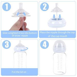 ChengFu Baby Bottle Lid, Baby Bottle Straw Lid, Baby Bottle Straw Cup Compatible with Philips Avent Baby Bottle, Food-Grade Silicone Material, BPA-Free, Spill-Proof