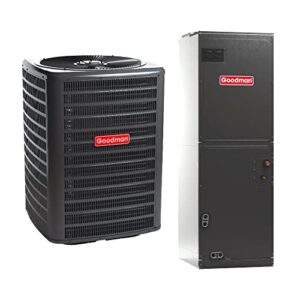 goodman 3 ton 14.3 seer2 high-efficiency single stage split system heat pump gszm403610 and multi-positional multi-speed air handler amst36cu1400 with internal txv