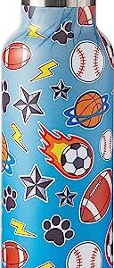 Highlights Insulated Water Bottle for Kids, 20-Ounce Stainless Steel Water Bottles for Boys and Girls, Double Wall Vacuum Insulated, Kids Water Bottle for School (Sports - Blue)